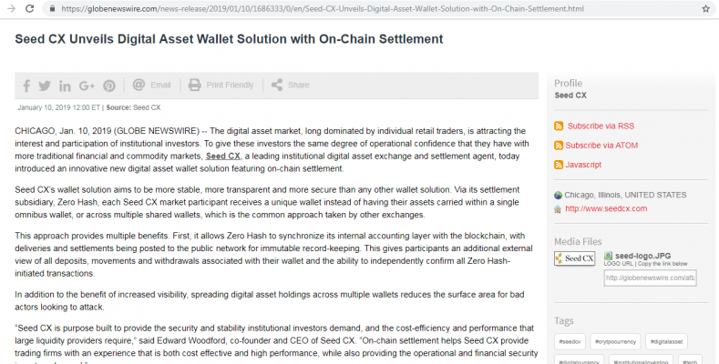 Crypto Exchange SeedCx launches On-Chain Wallet Solution
