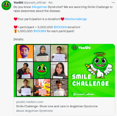 The Blockchain Metaverse YooShi Launched the Angelman “Smile Challenge ...